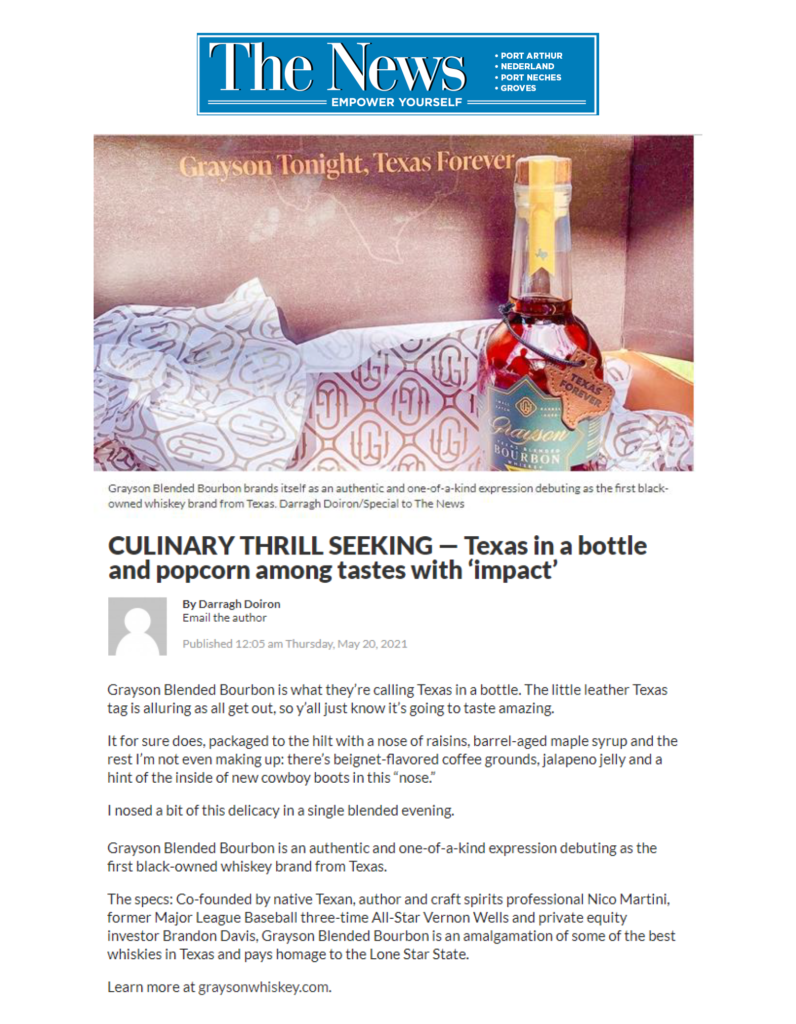 Press Quick Hits - Grayson Whiskey